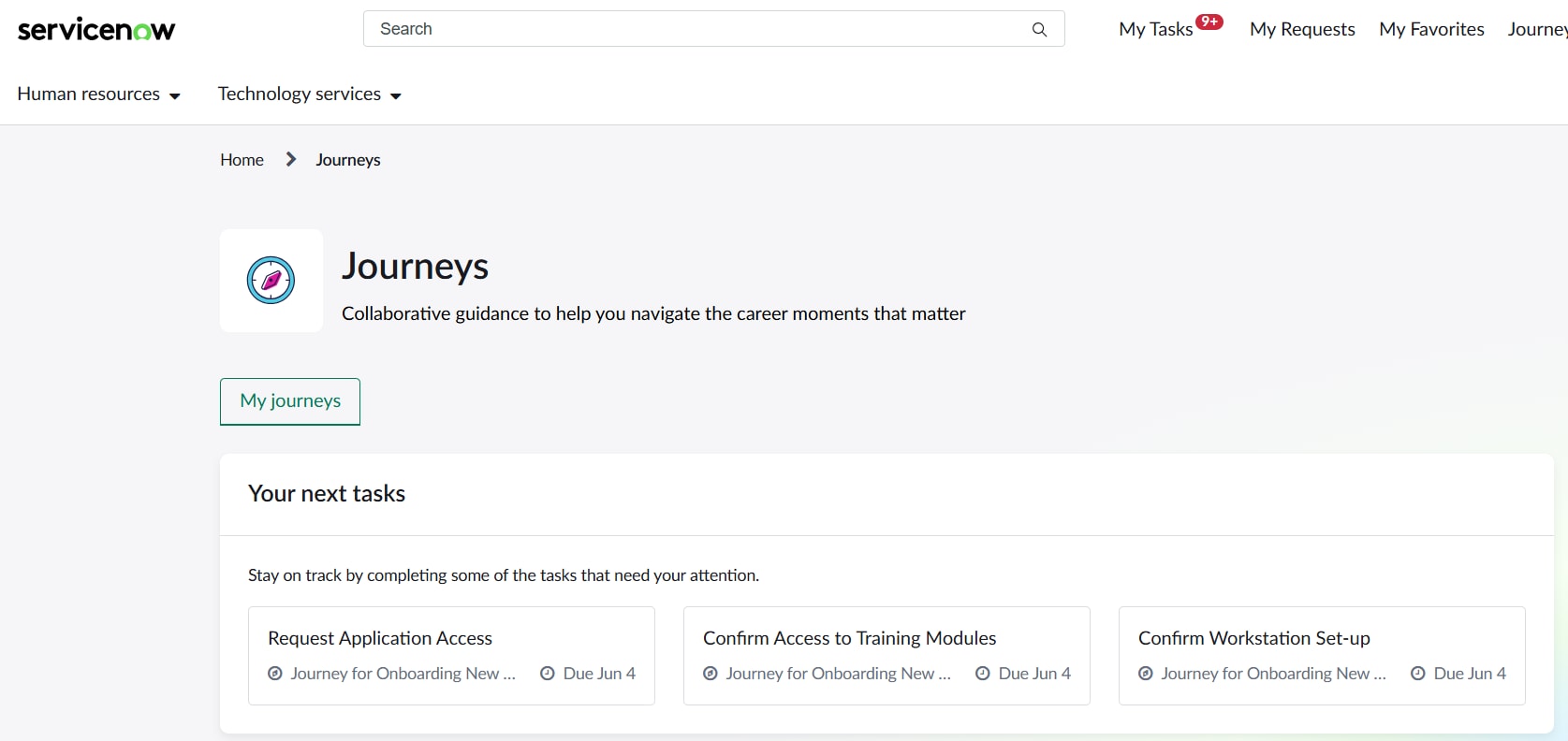 Solved: Journey is not visible in ESC - ServiceNow Community